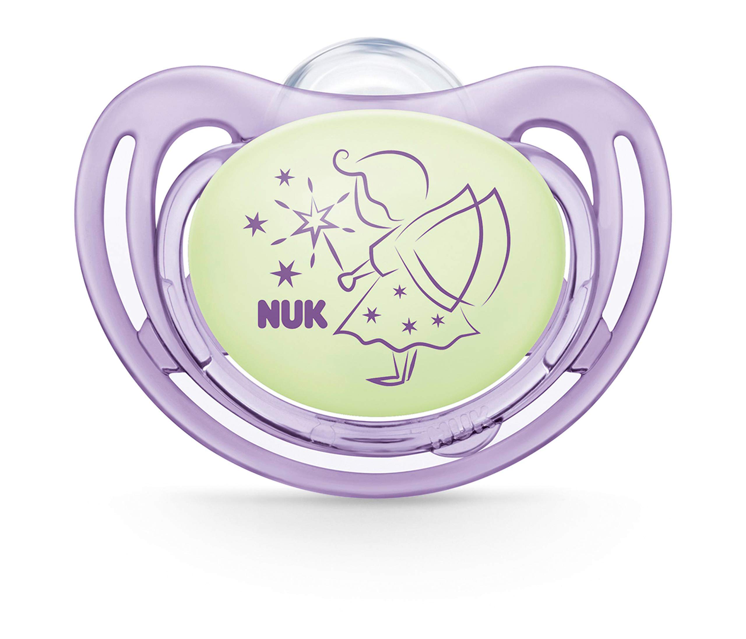 NUK Airflow Glow-in-The-Dark Pacifiers, 6-18 Months, 2 Pack