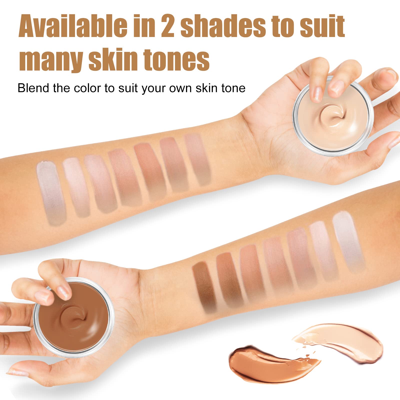 Tattoo Cover Up, Tattoo Concealer for Dark Spots, Scars, Vitiligo, and More, a Set of 2 Colors, Long Lasting & Waterproof