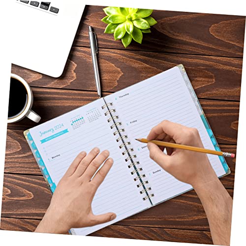 Operitacx 2024 Agenda Book Monthly Planner Notebook Daily Planner Notepad Academic Planner Writing Journal Notebook Daily Planning Calendar Horizontal Grid Write a Book Paper Student