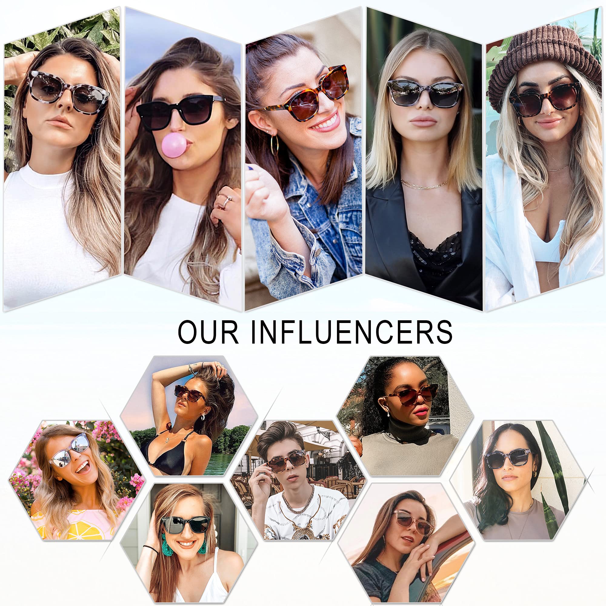 SOJOS 2 Pack Classic Square Polarized Sunglasses for Women Men UV400 Sun Glasses SJ2050, Brown Tortoise & Black