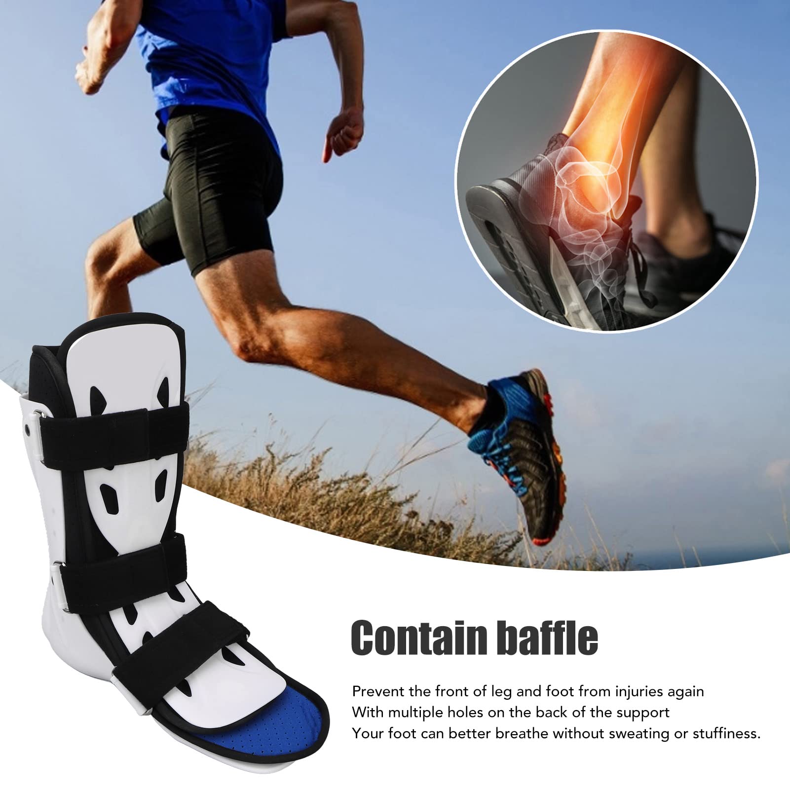 Walking Boot,Breathable Comfortable Ankle SplintAdjustment Foot Drop Support Brace Injury Ankle Support Brace Fracture Boot (Left Foot L)
