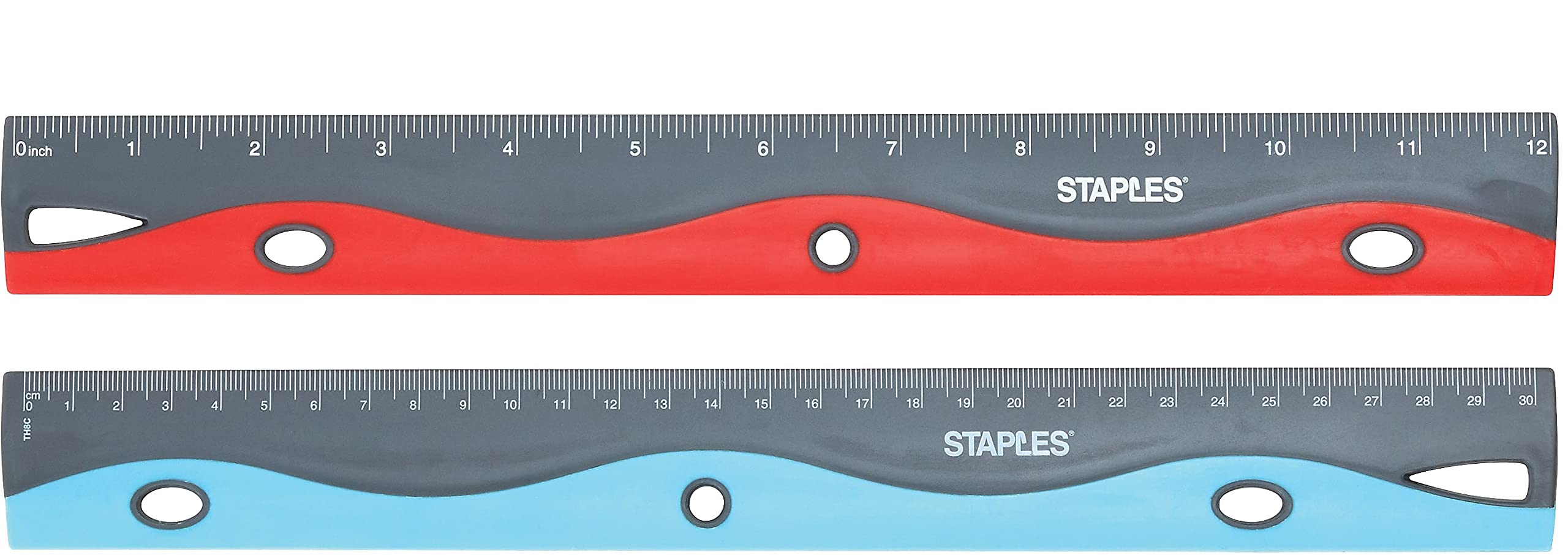 Staples 51896-CC Wave 12 Standard Imperial/Metric Scale Ruler