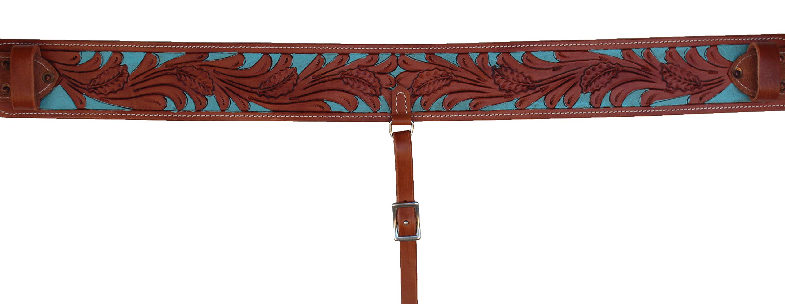 ProRider Horse Western Leather Floral Tooled Back Rear Cinch Flank w/Off Billets 9761A