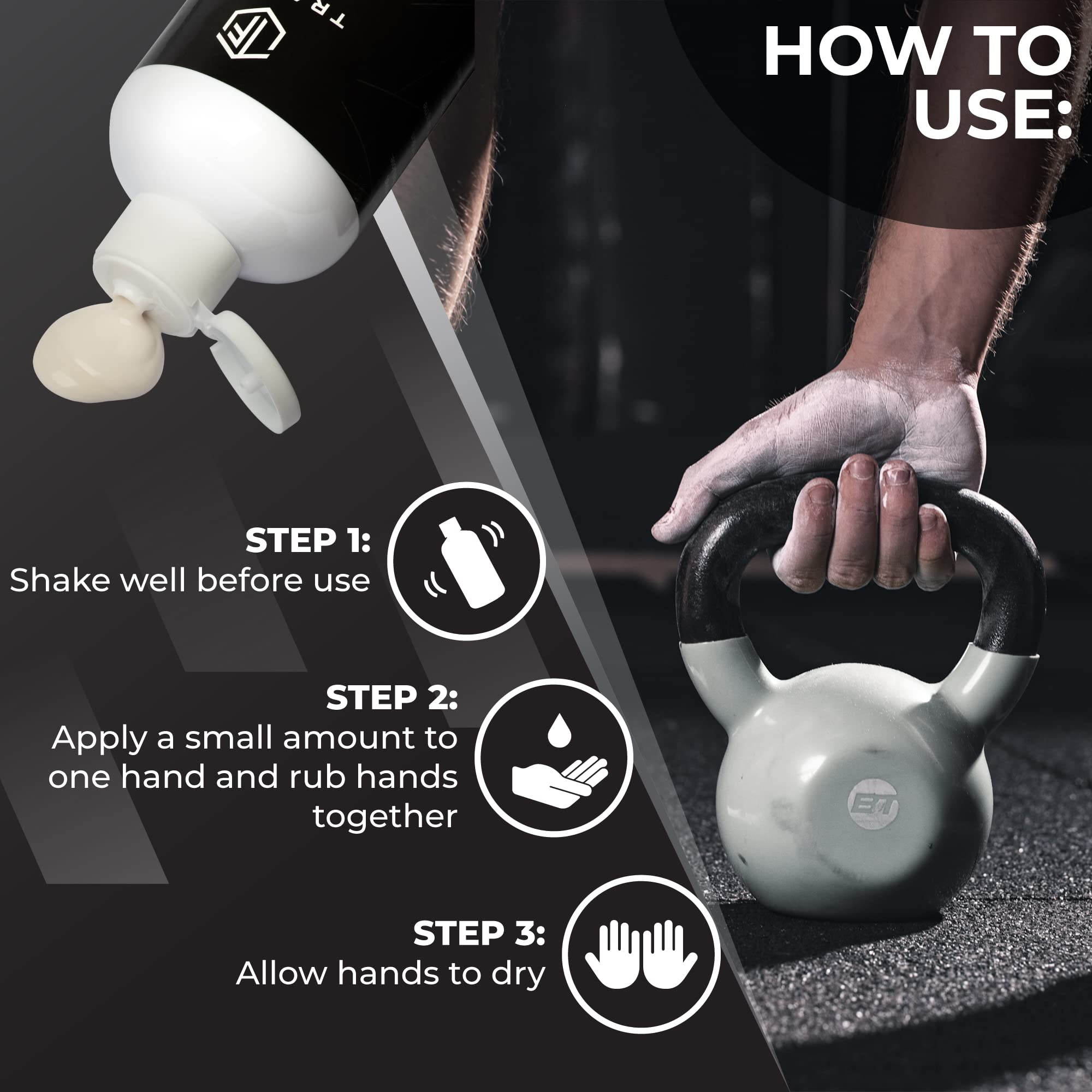 Trainix Fitness Liquid Chalk for Workout, Gym, Weightlifting, Gymnastics, Climbing - Absorbs Sweat, Easy to Use, Improves Grip