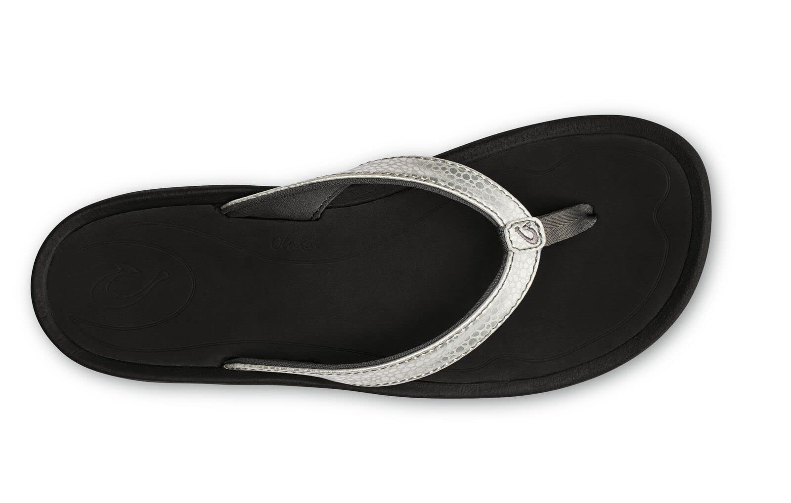 OluKai Womens Silver/Black Kulapa Kai Sandal - 8 B(M) US