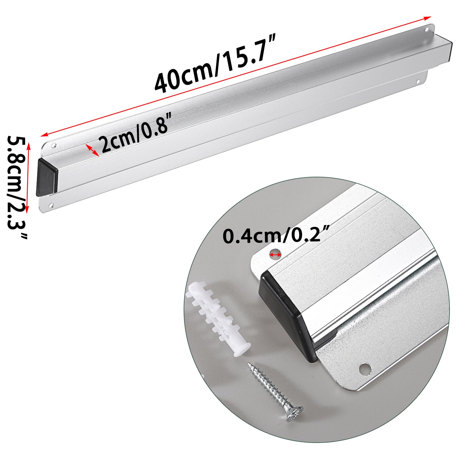OwnMy 16 Inch Ticket Holder for Restaurant Receipt Holder Organizer Kitchen Slide Check Rack, Aluminium Order Holder Bill Ticket Display Rack Wall Mount Job Ticket Holder for Cafe Bar Office, Black