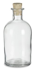 Nakpunar Boston Round Clear Glass Bottle, 8.5 Oz. w/ Cork - ball bottle, round bottle for oils, witch spells, wedding favors, bath bubbles