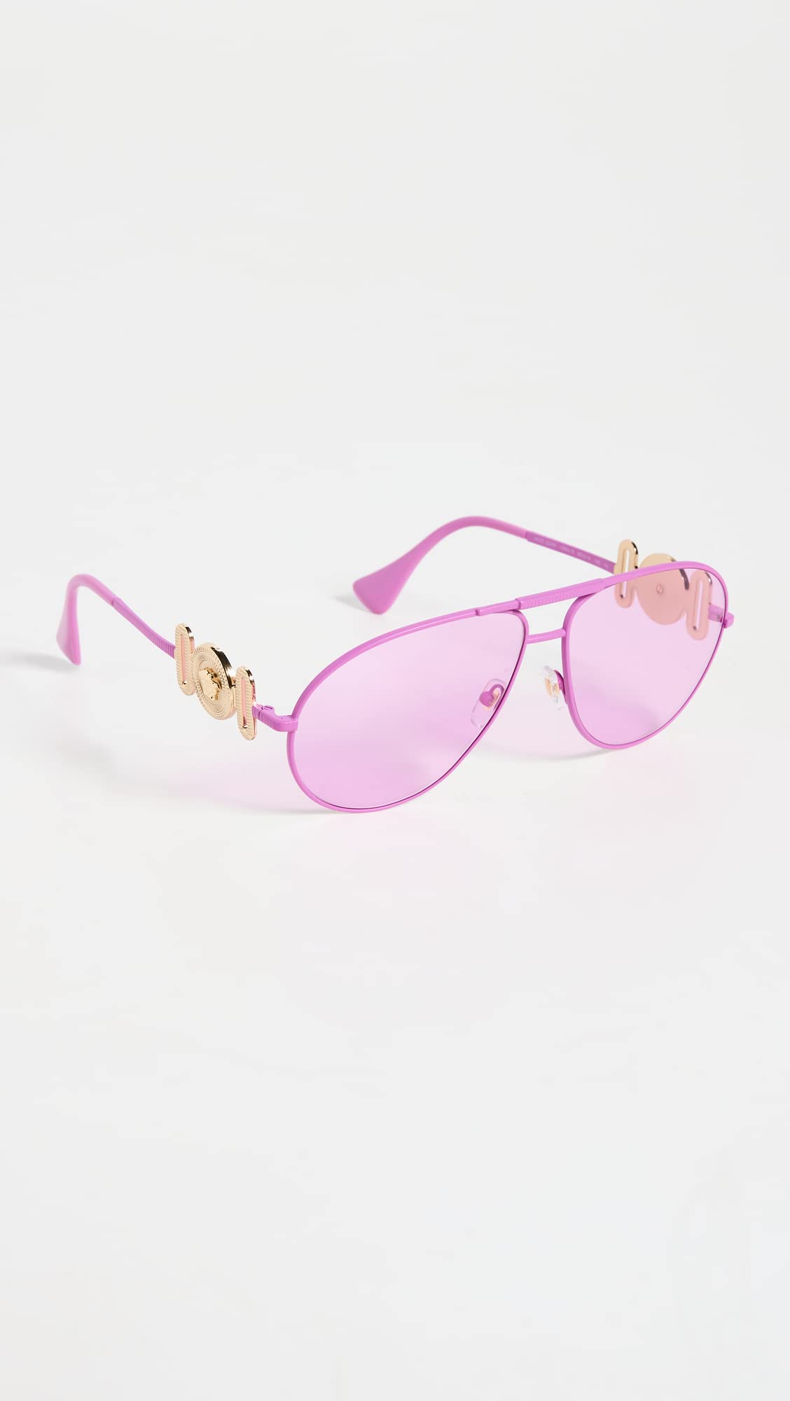 Versace VE 2249 1484/5 Pink Metal Aviator Sunglasses Purple Lens