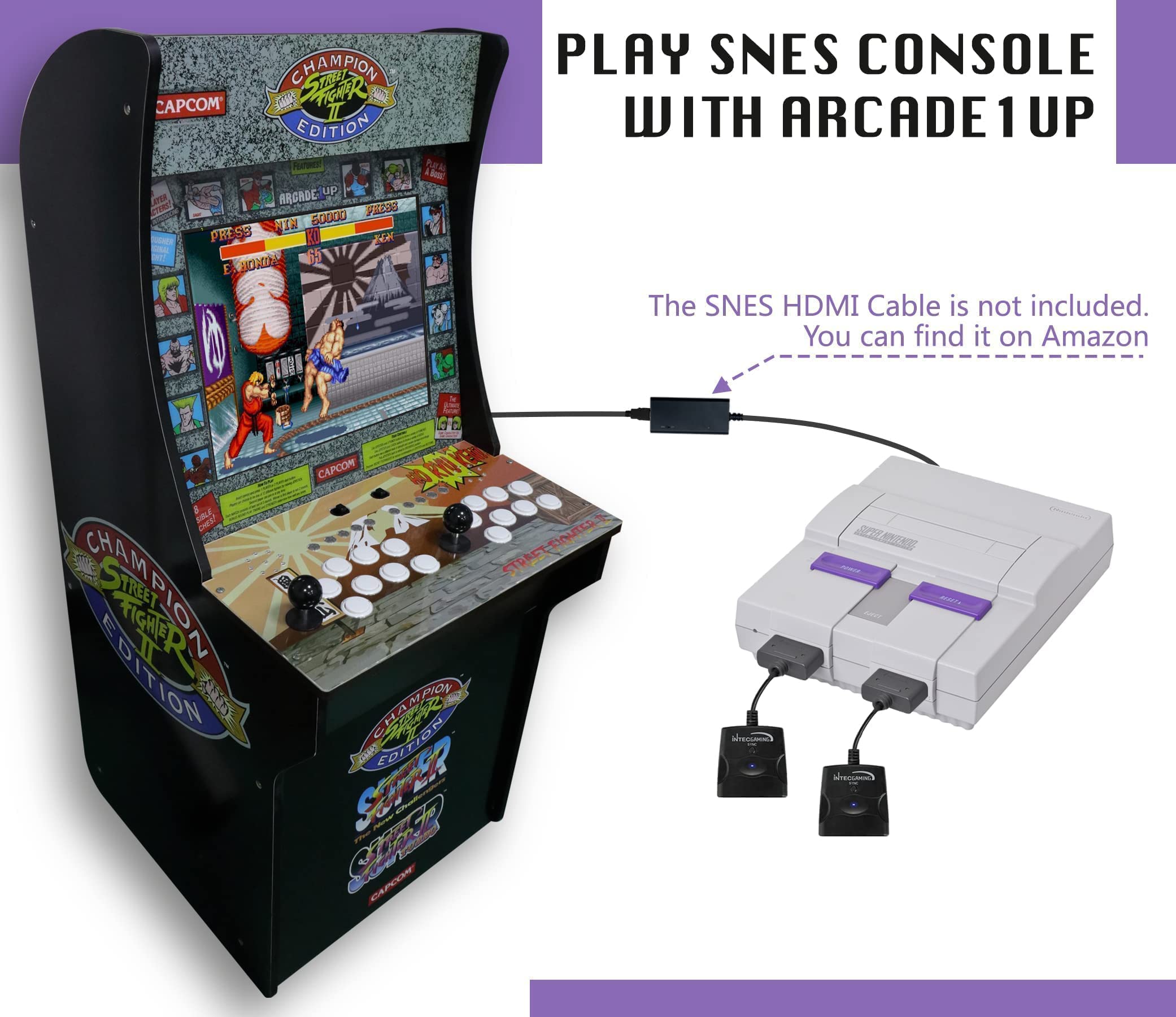 SNES Fighting Stick for Arcade1Up Cabinet, Play SNES, Super Famicom SFC Console on The Cabinet, Joysticks Specially Designed for Arcade1Up