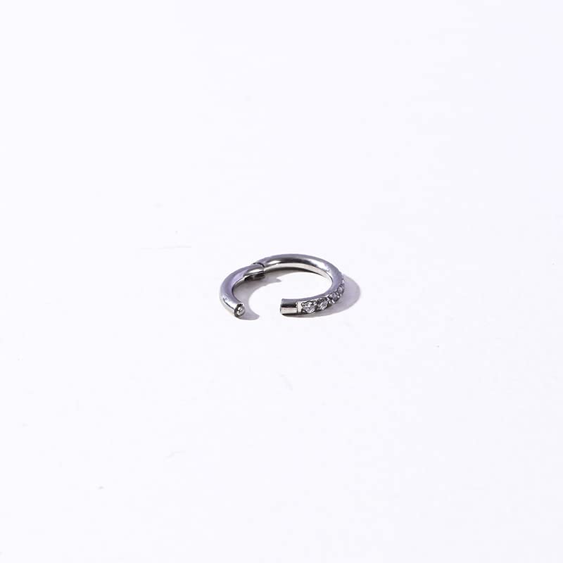 Toppiercing One Piece ASTM-F136 Piercing Titane G23 16G 6mm Hinged Clicker Segment Hoop Cartilage Earring Tragus Helix Piercing Titanium Earring