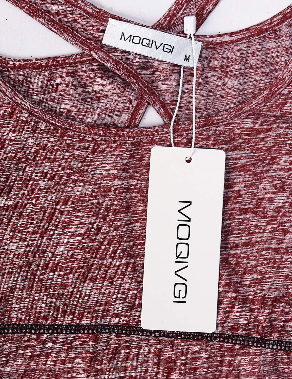 MOQIVGI Activewear for Women,Sleeveless Yoga Tops Ladies Energetic Pilate Gym Clothes Breathable Cool Athletic Workout Outfits Round Neck Form Fitting Summer Tanks Red X-Large