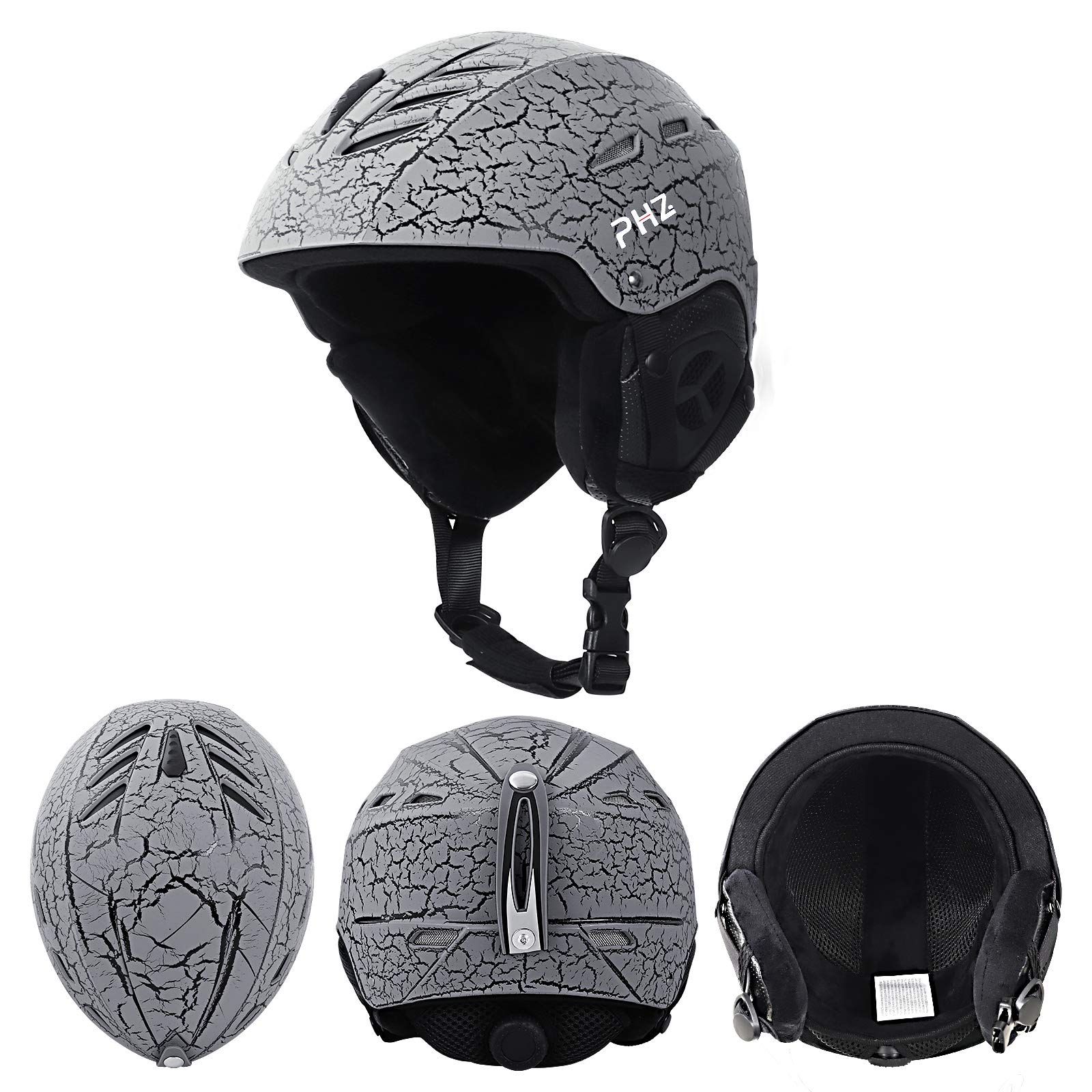 PHZ. Ski Helmet Snowboard Helmet for Men, Women Youth, Snow Sport Helmet, Goggles Compatible, Performance & Safety w/Active Ventilation