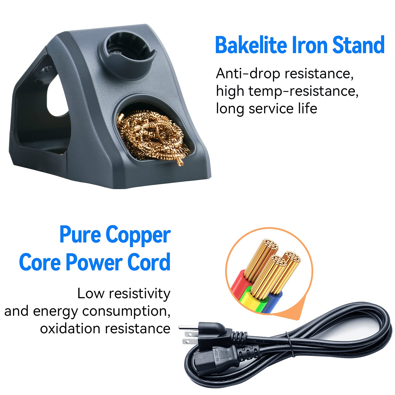 Soldering Station, UNI-T Large LED Display Digital Soldering Iron Kit, 356℉-896℉ Temperature Control;New Type of Drive Circuit Design,Fast Heating Speed; Password Lock; Short Circuited Protection;Gift