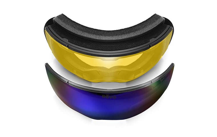 Revo Goggles No. 6 x Bode Miller: Interchangeable SuperNova+ Photochromic Lens, Matte White Frame with Blue Water Lens