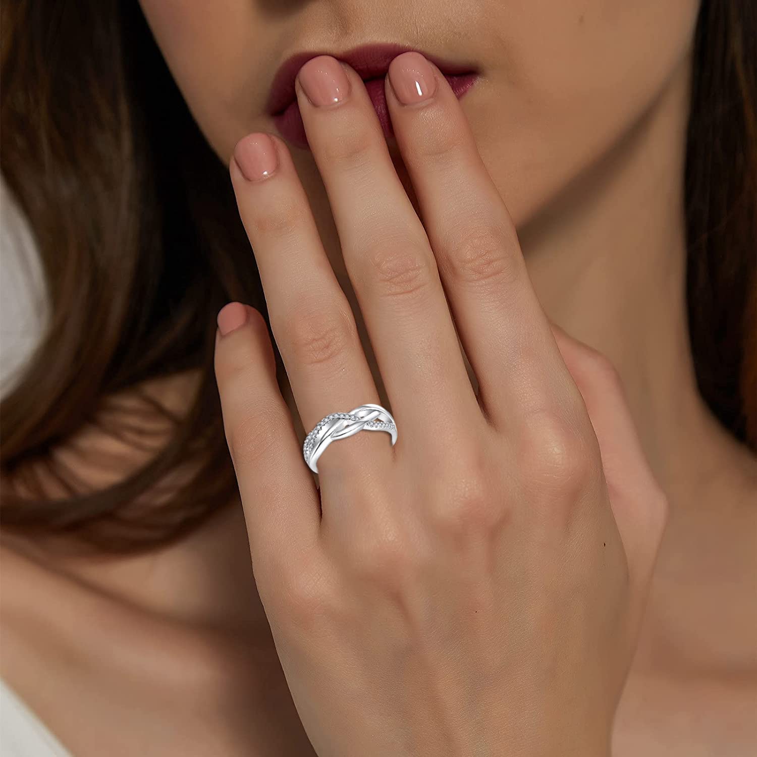 STARCHENIE Infinity Promise Celtic Knot Ring for Women 925 Sterling Silver Engagement Wedding Band Anniversary Jewelry Size7