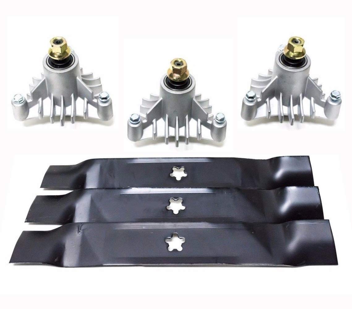 proven part Deck Rebuild Kit fits Craftsman Husqvarna 46 in. Blades Spindles 532143651 170698 532176084 143651