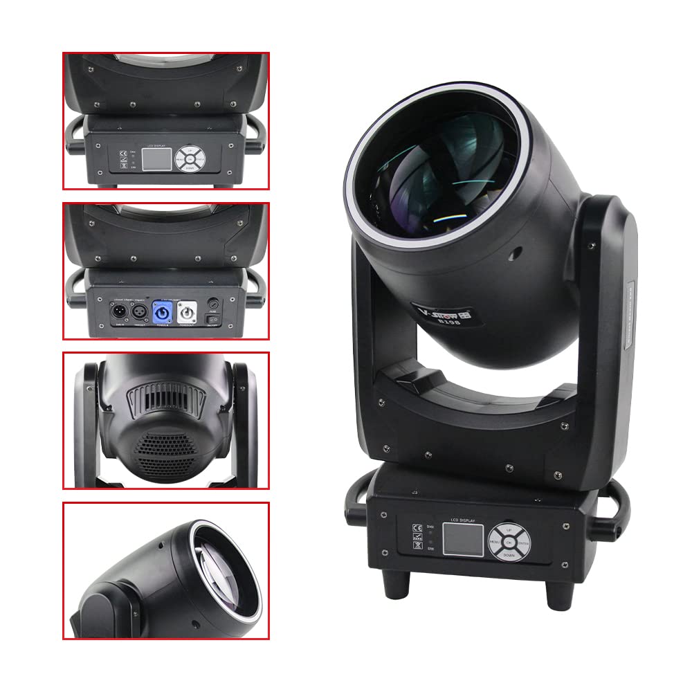 V-Show 198W LED Module Beam Moving Head Light with halo-Stage Moving Beam Head for Disco Club Party Stage Lighting Shows