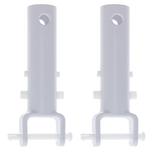U.S. Pool Supply 2 Premium Pool Vacuum Head Replacement Handles - Sturdy Plastic Handles with Butterfly V Clips & Locking Pins - EZ Clips, Attach to Pool Accessories & Standard 1-1/4" Telescopic Poles