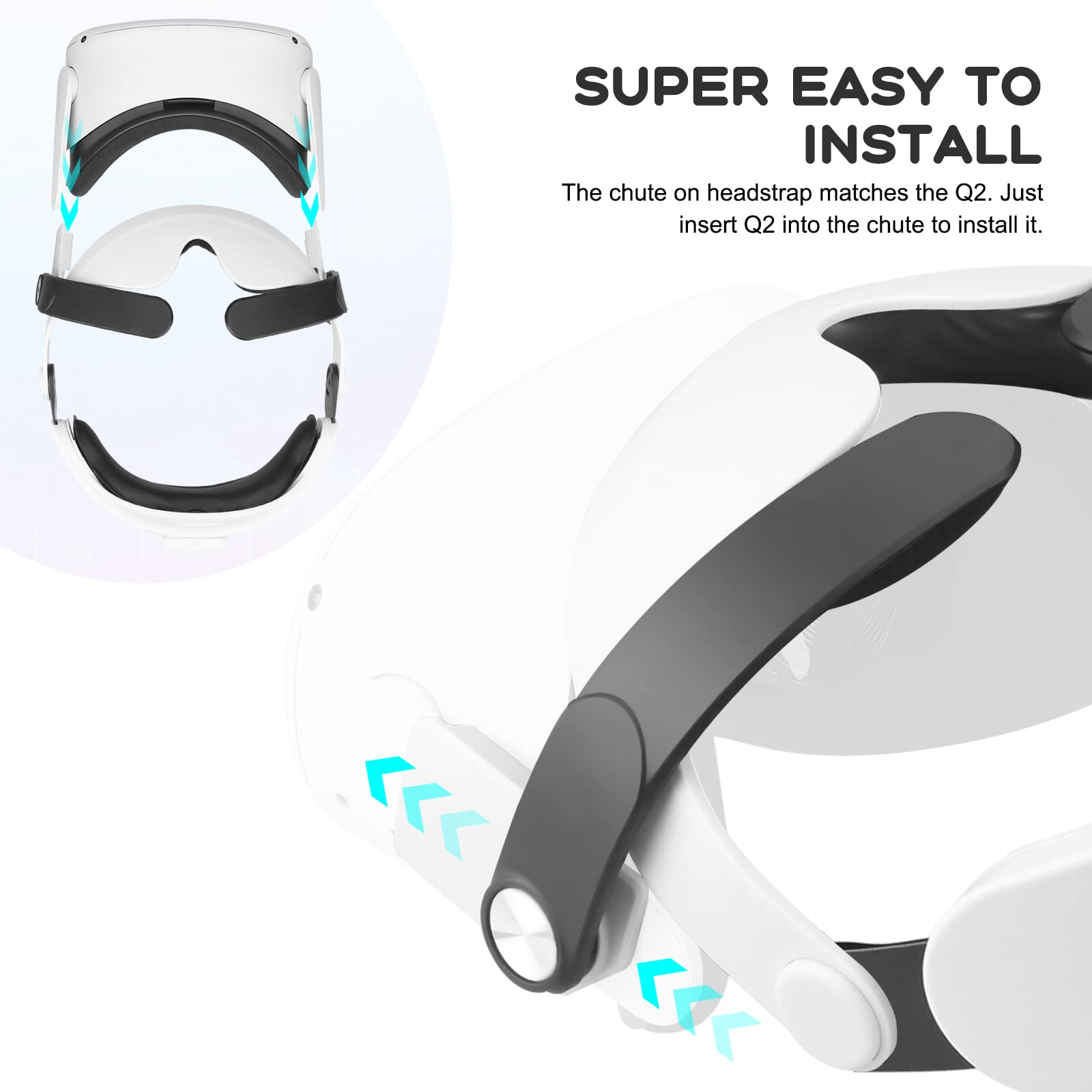 Vakdon M5 Adjustable Head Strap for Oculus/Meta Quest 2, Replacement for Quest 2 Elite Strap, with Ultra Soft and Comfortable Face Cover Pad, Reduce Face and Head Pressure in VR