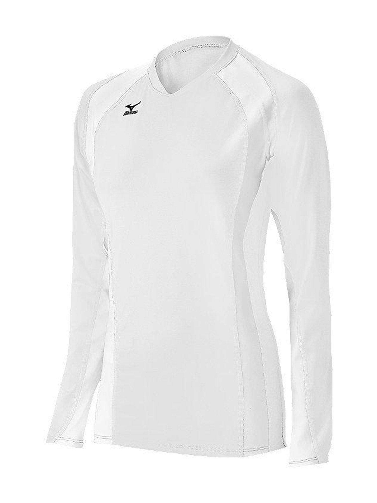 Mizuno Women's Volleyball Techno Volley V Long Sleeve Jersey, White, XX-Small