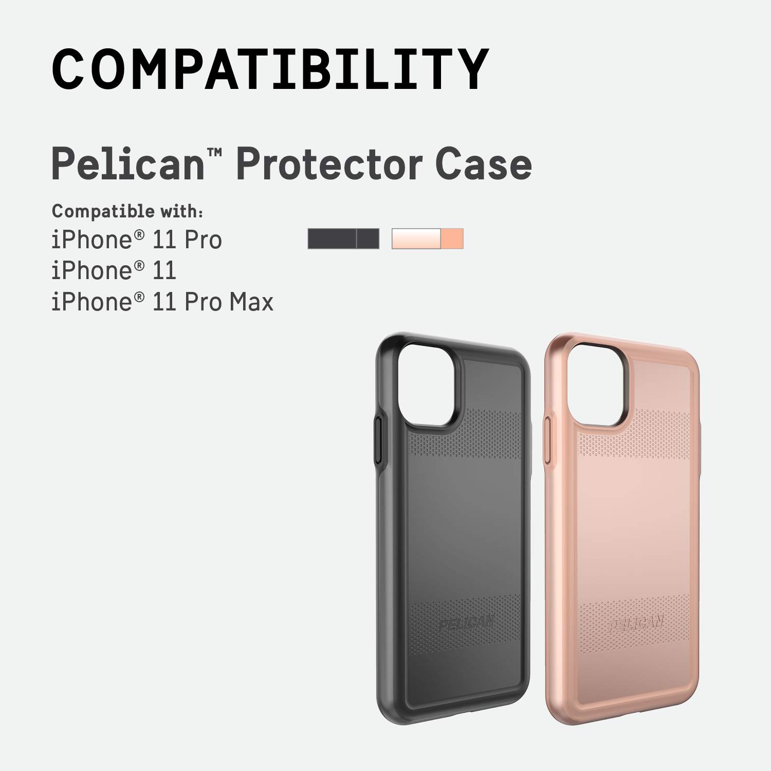 Pelican iPhone 11 Pro Case, Protector Series – Military Grade Drop Tested, TPU, Polycarbonate Protective Case for Apple iPhone 11 Pro (Black)