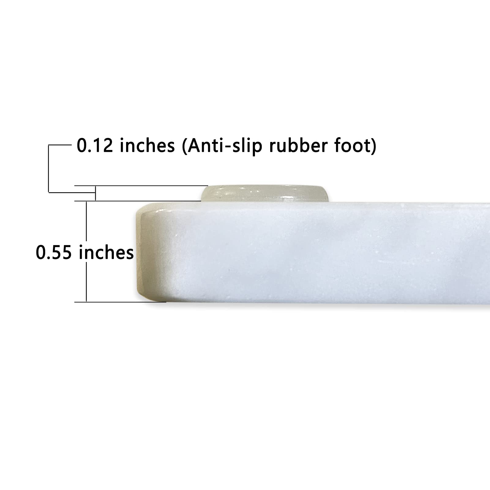 Yew & Tulip Carrara White 16β x 10β Marble Board with Non-Slip Rubber Feet - Dough Pastry and Cutting Board