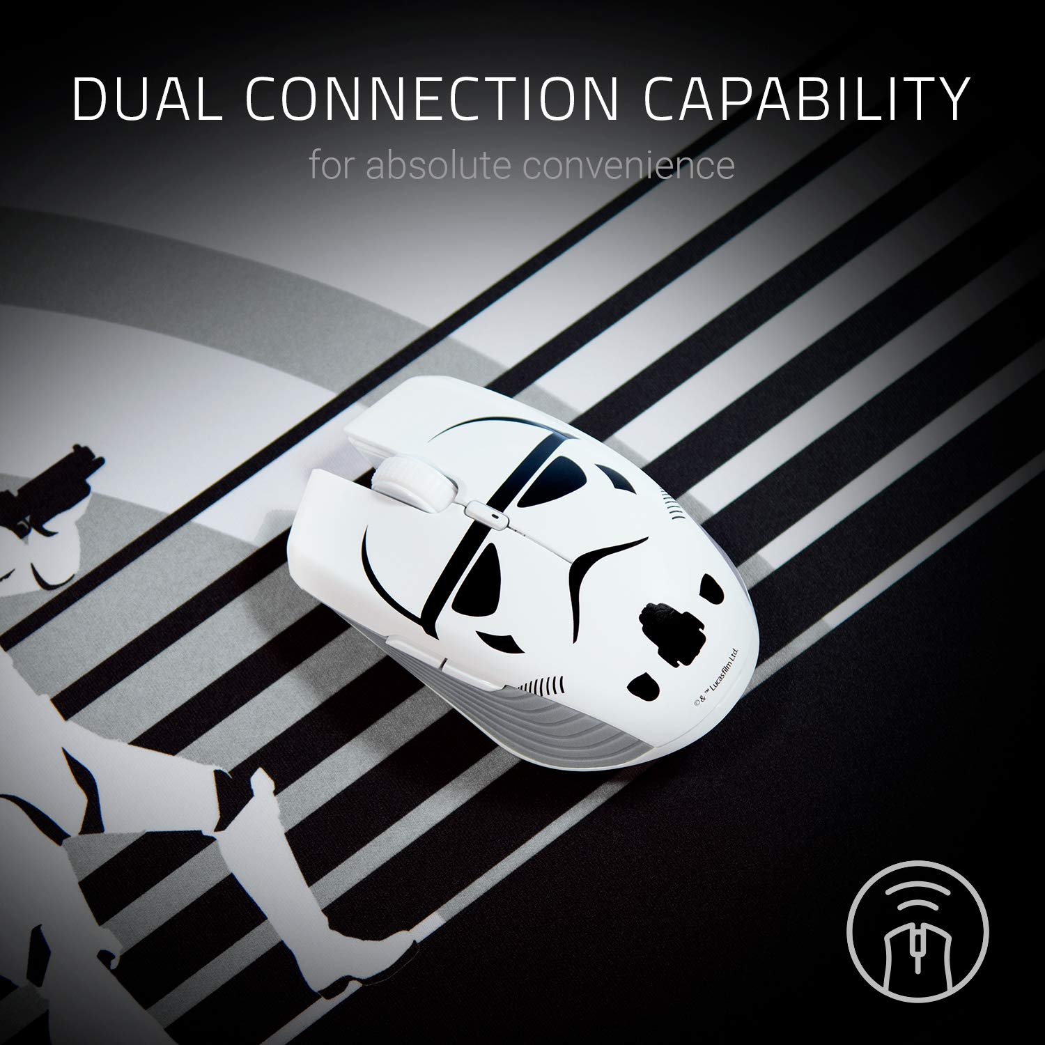 Razer Atheris Ambidextrous Wireless Mouse: 7200 DPI Optical Sensor - 350 Hr Battery Life - USB Wireless Receiver & Bluetooth Connection - Stormtrooper Limited Edition, Star Wars Limited Edition