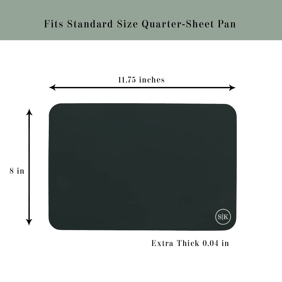 The Silicone Kitchen Silicone Oven Baking Mats - Vintage Navy Blue/Pearl Gray Bundle - BPA Free, (2 Half Sheets, 2 Quarter Sheets)