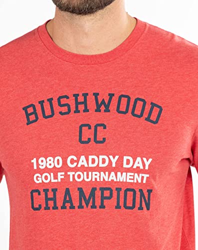 TravisMathew Men's Bushwood 2.0 T-Shirt, Heather Red, XL