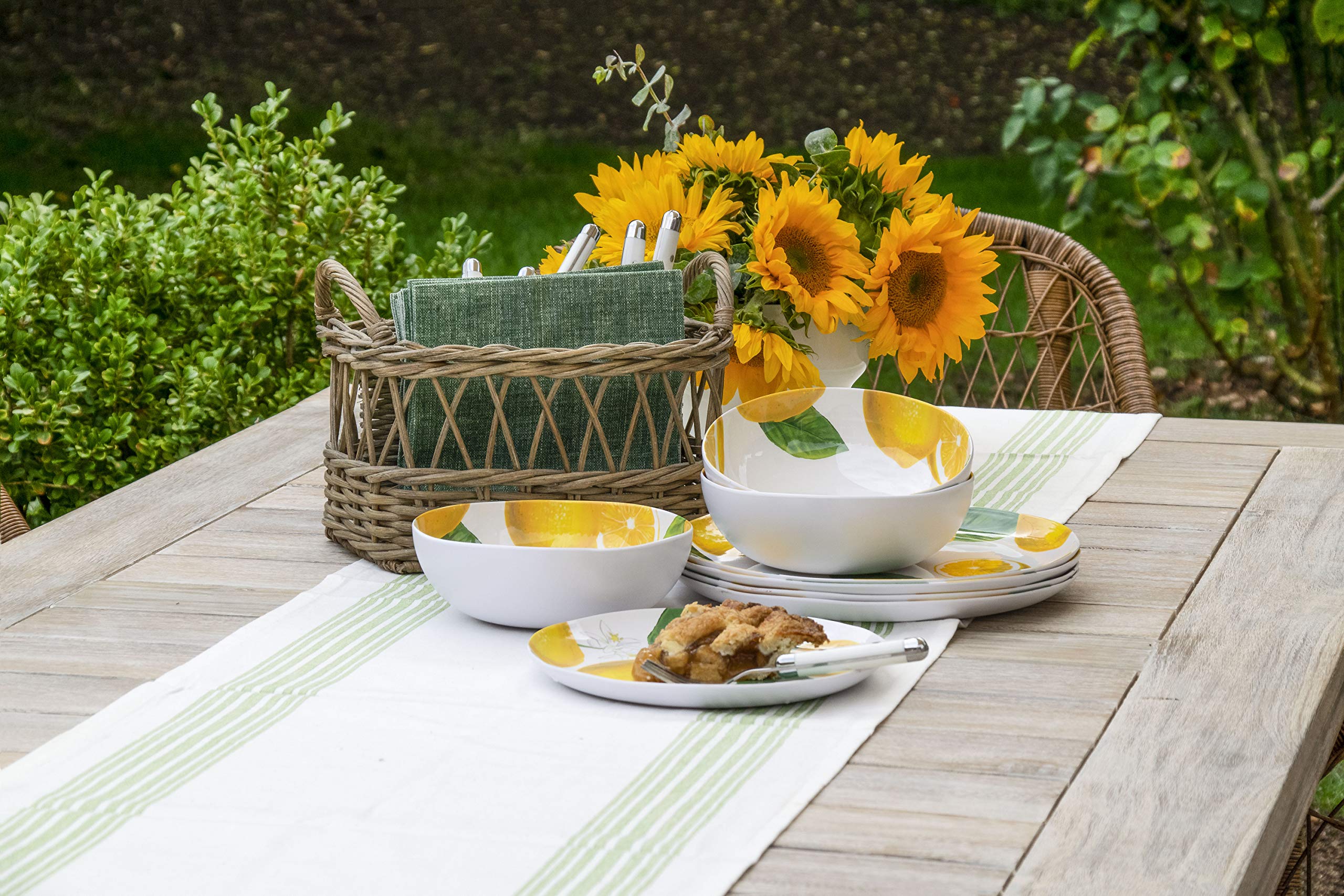 TarHong Lemon Fresh Pure Melamine Salad Plate, 8.5", Set of 6