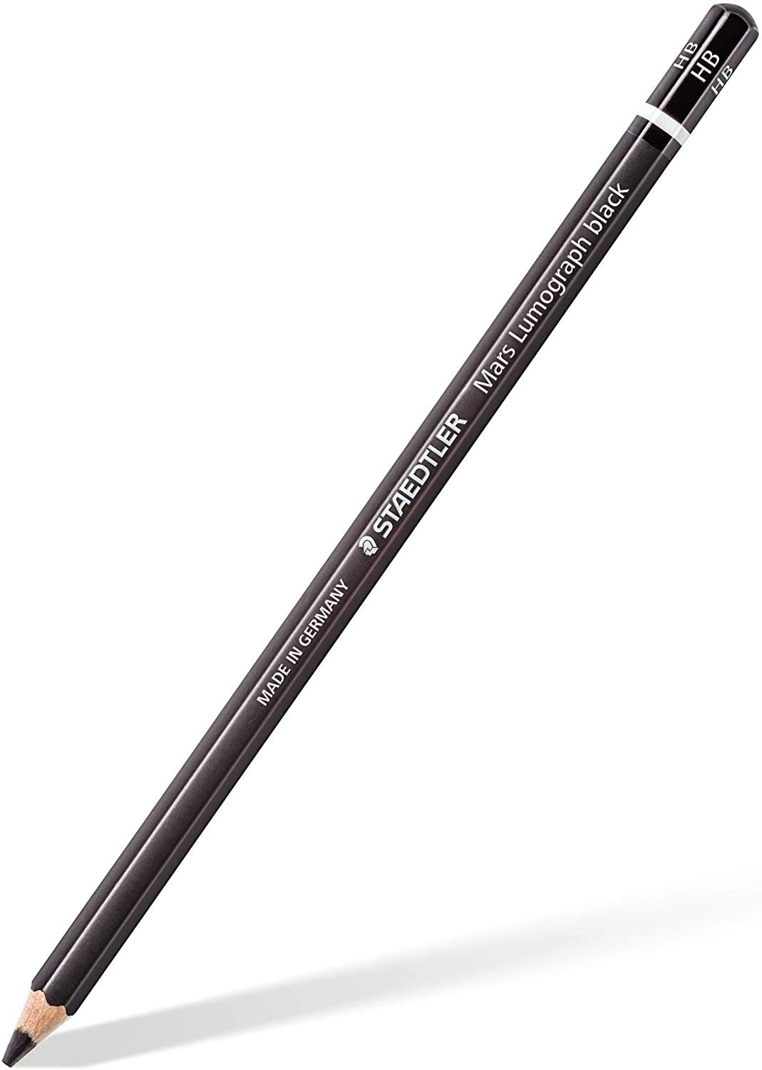 Staedtler Mars Lumograph Black Artist Wooden Lead Pencil - Box of 6 (8B 7B 6B 4B 2B HB) in Metal Box- with Tub 2-Hole Sharpener and Free Eraser