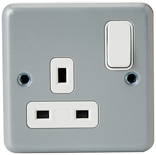 MK Metalclad Plus K2977 ALM 13 amp 1-Gang Double-Pole Switch Socket