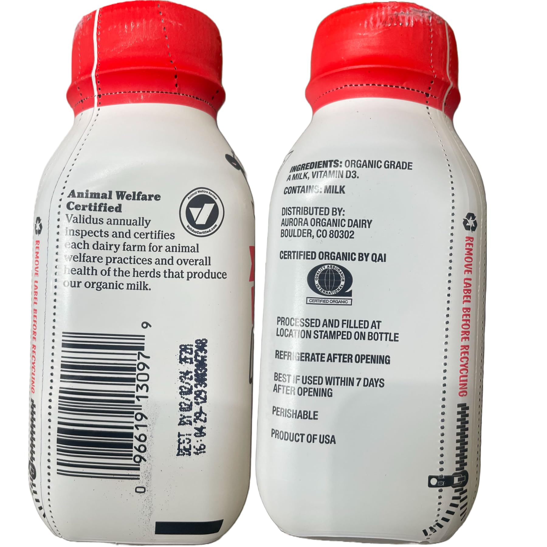 Milk A2 Whole Milk Organic Shelf Stable Whole Milk Bottle, Grass Fed Milk has Vitamin D & A2 Protein, Plus BETRULIGHT Fridge Decal - Single Serve, 8.0 Fl oz (Pack of 6)