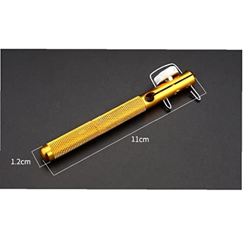 TOSSPER 1pc Fishing Line Knot Tying Tool Metal Fishing Hook Double-Headed Needle Knots Tier Fish Hook Tool Fishing Accessories, Gold