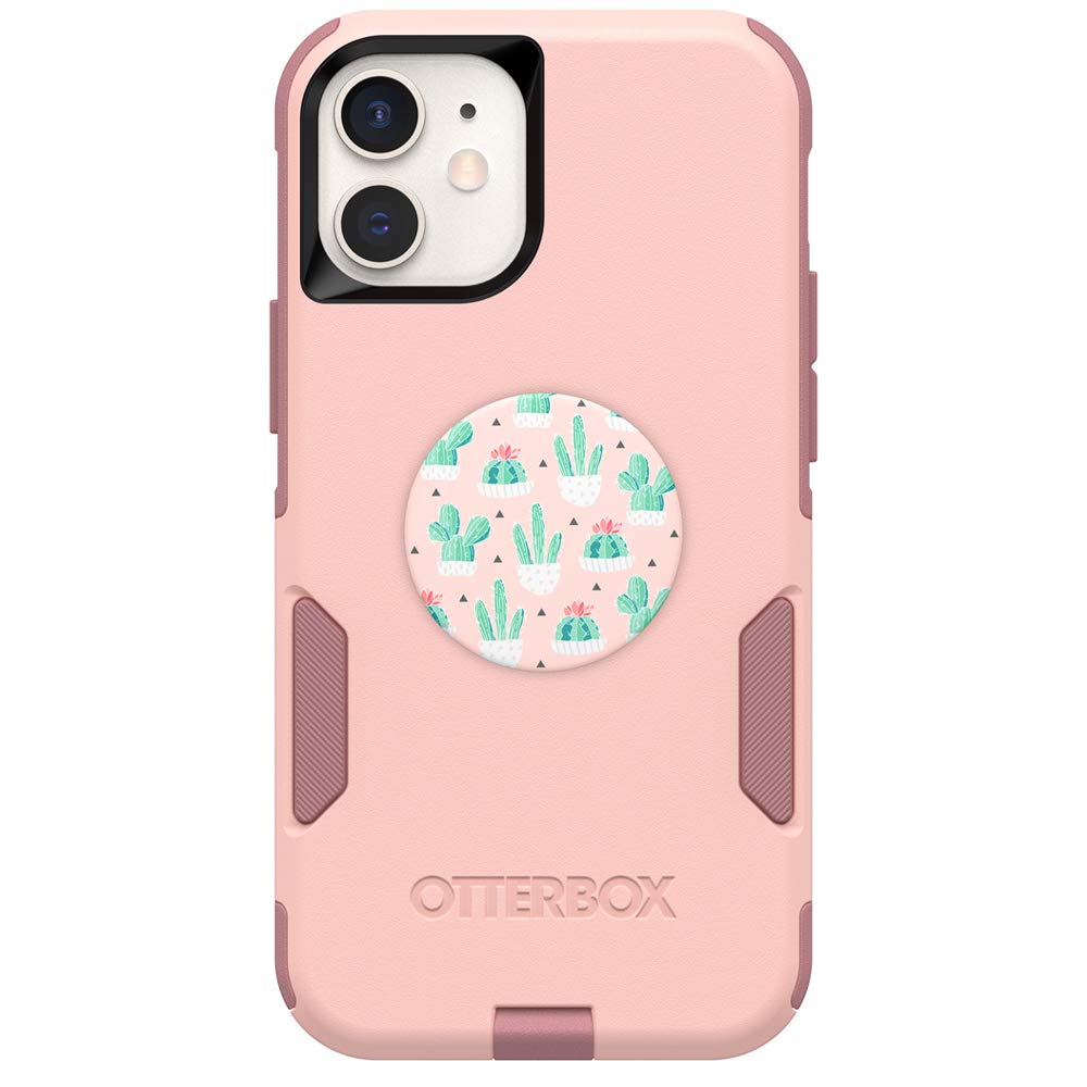 OtterBox Bundle: OtterBox Commuter Series Case for iPhone 12 Mini - (Ballet Way) + PopSockets PopGrip - (Retro Wild Rose)