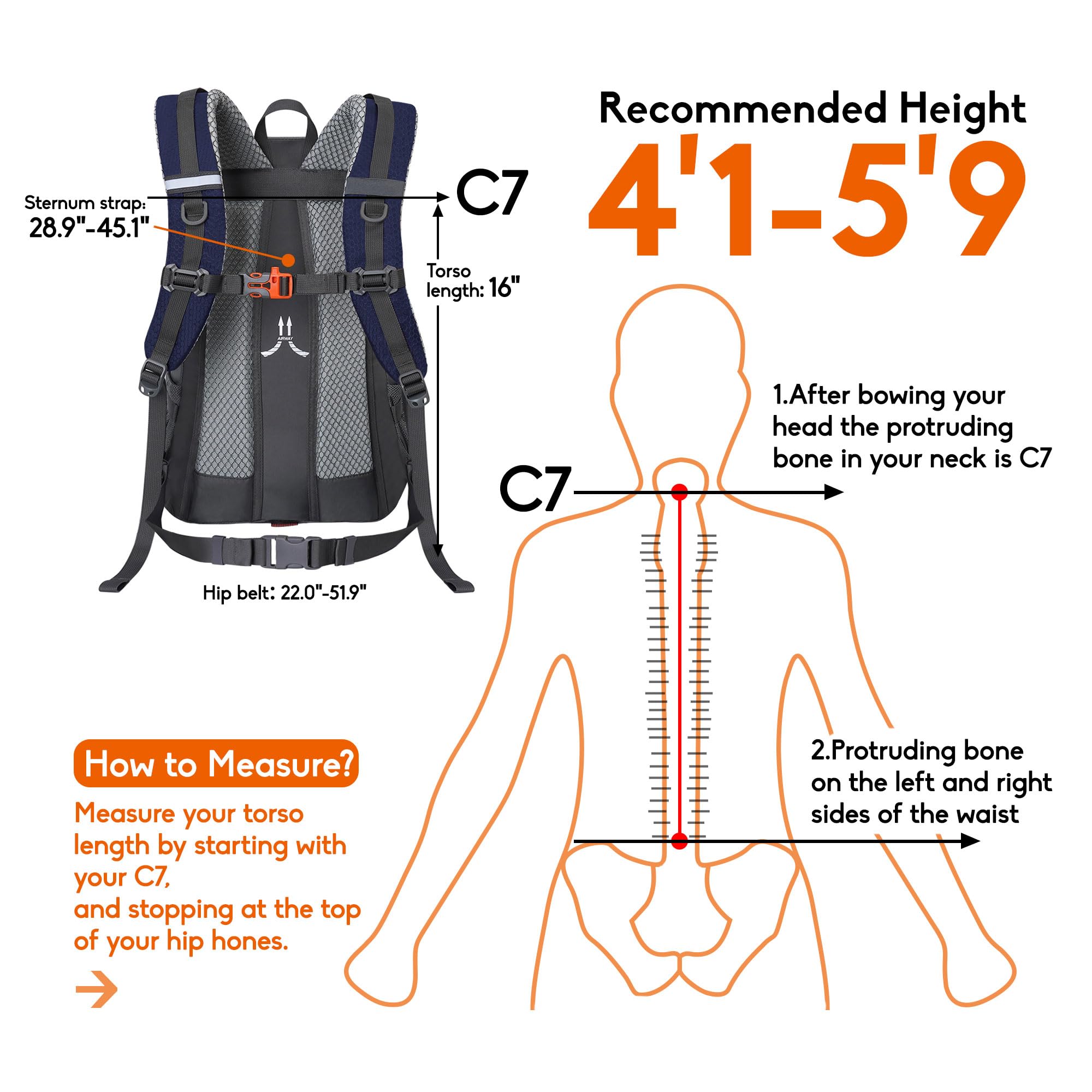 N NEVO RHINO Hiking Backpack 25L Waterproof Outdoor Day Pack, Lightweight Camping Travel Backpack for Men Women