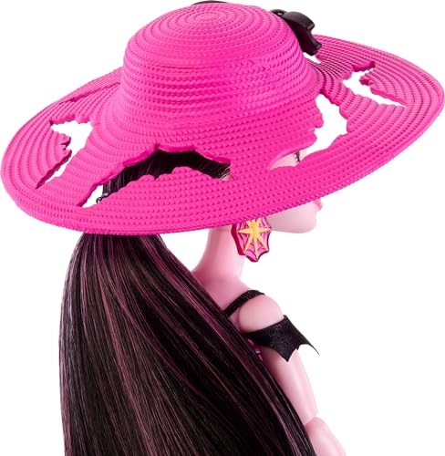 Monster High Scare-adise Island Draculaura Doll with Swimsuit, Sarong & Beach Accessories like Hat, Sunscreen & Tote