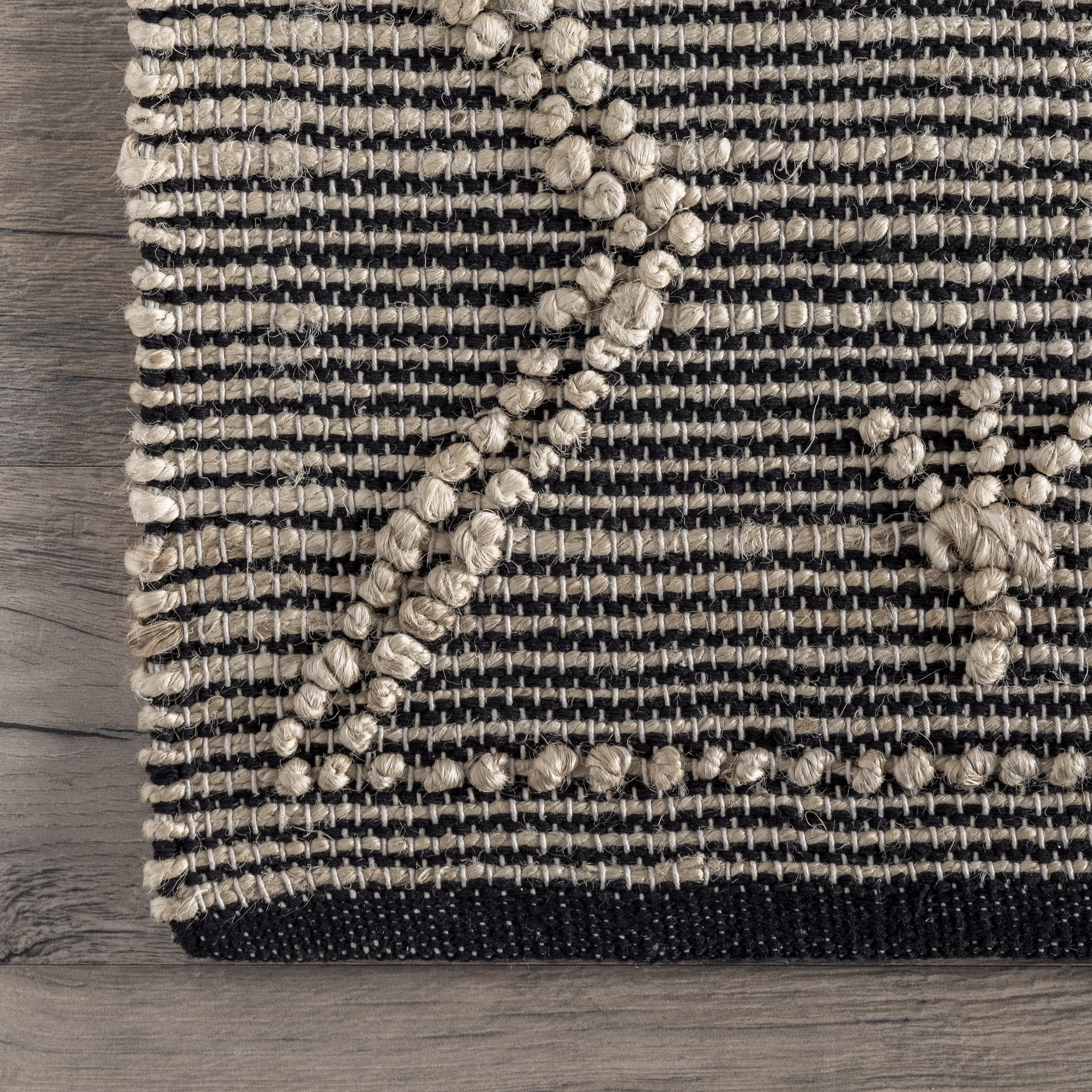 nuLOOM Julianne Handmade High-Low Jute Moroccan Area Rug, 9x12, Beige