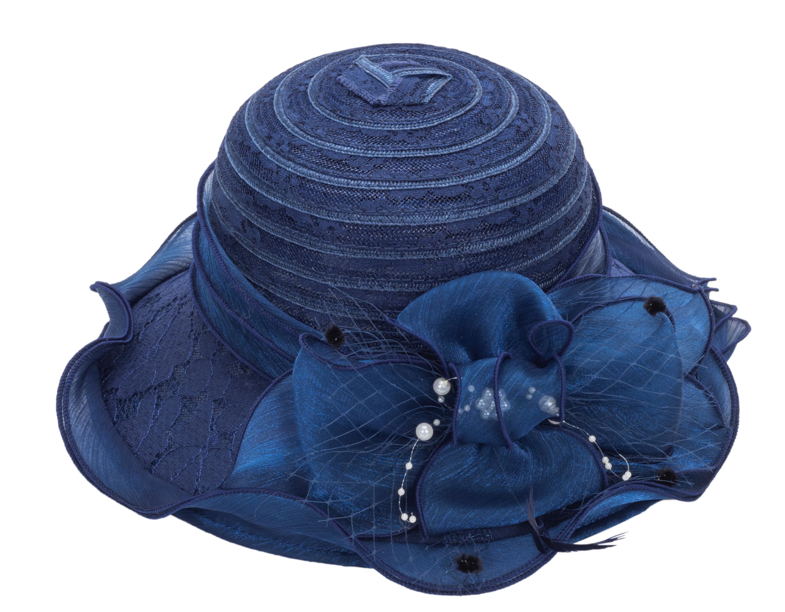 Women's Kentucky Hat Derby Church Dress Hat Fascinator Tea Party Hats Navy Blue
