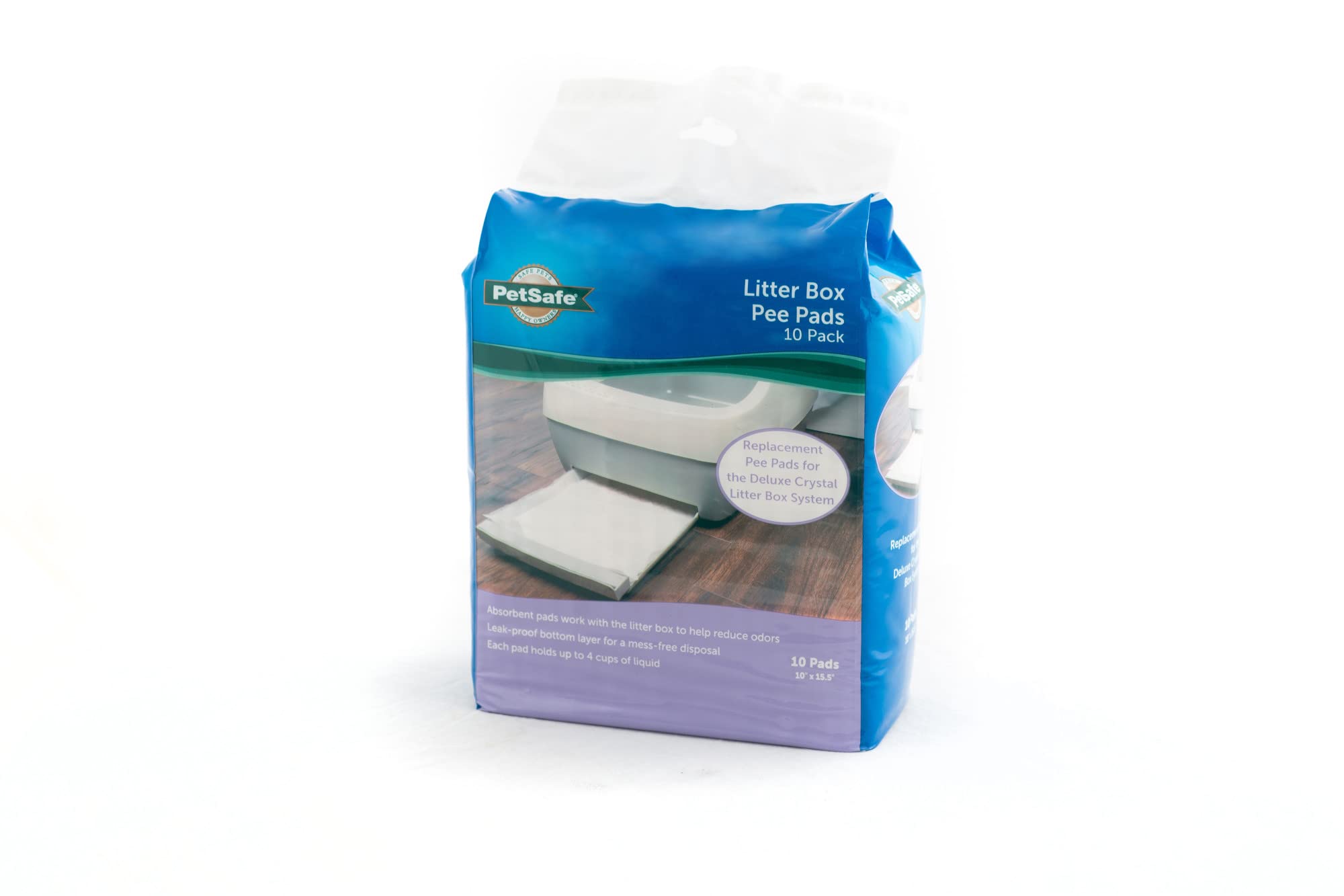 PetSafe Replacement Pee Pad, for PetSafe Deluxe Crystal Cat Litter Box System, from The Makers of The ScoopFree Self-Cleaning Cat Litter Box, 10-Pack White