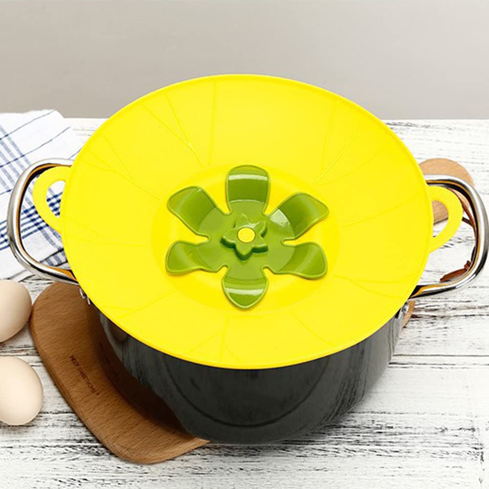URMONA 3 PCS Spill Stopper Lid Cover, Diameter Length 8.86'' + 10.24'' + 11.42'' Boil Safeguard Lid Cover, Silicone Microwave Splatter Lid for Food, Multi-Function Lid Cover for Kitchen Cooking