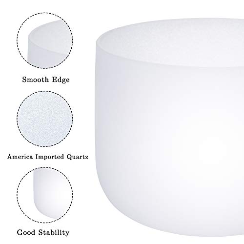 SOLSHINE Crystal Singing Bowl G# Note 9 inch 417Hz Zeal Chakra Frosted Quartz With Free Crystal Striker & O-ring Sound Healing Instrument
