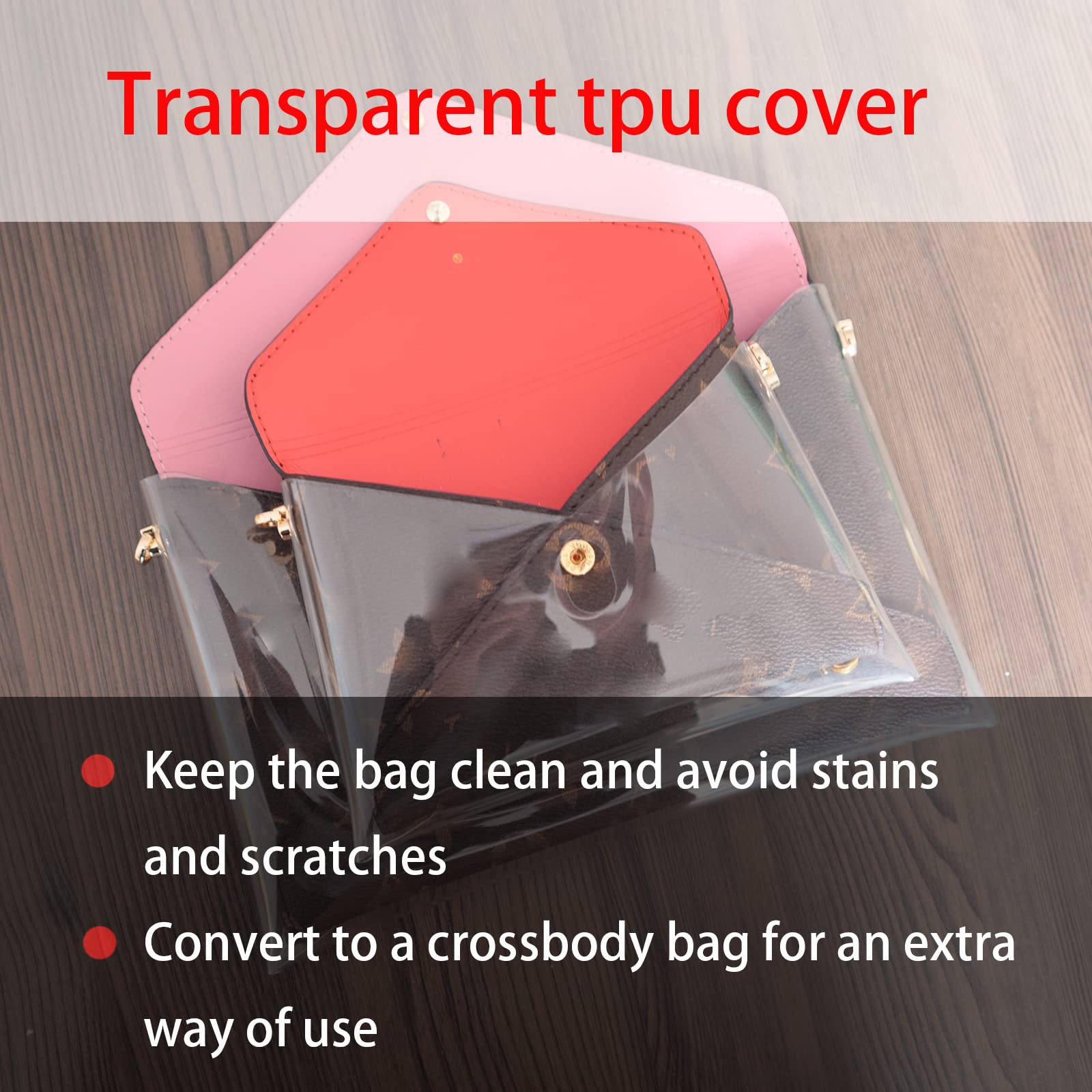 TOURDREAM Clear Bag Transparent Cover Pouch Compatible with Giant Pochette Kirigami Organizer with Rings (Large+Medium Cover)