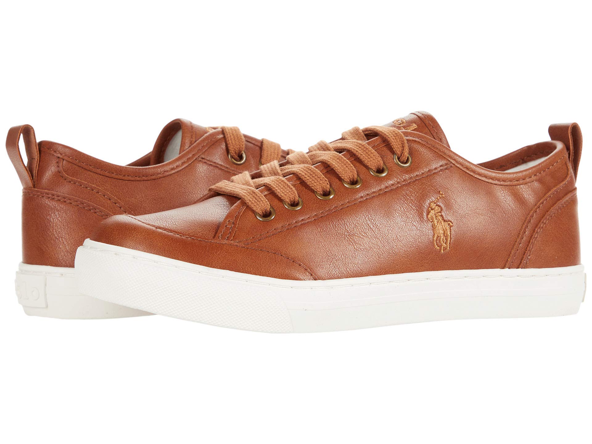 Polo Ralph Lauren Boy's Asher II Sneaker (Big Kid) Tan Burnished 6 Big Kid M