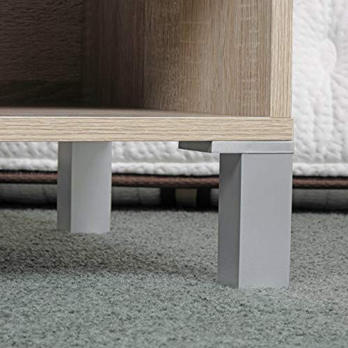 OS Home and Office Furniture Model One Drawer night stand, Contemporary Crosshatched Sandy Birch Laminate