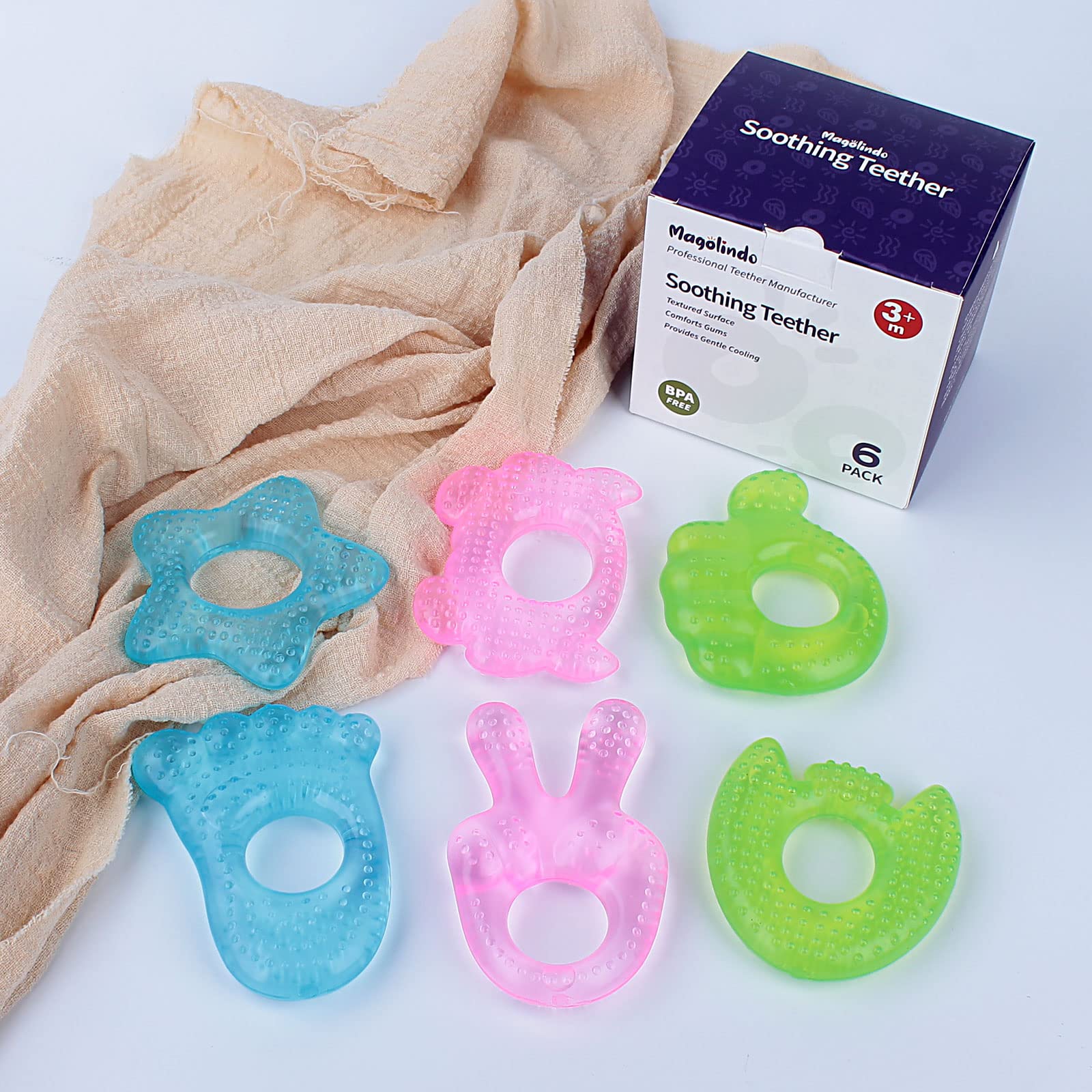 Water Teether Set, Teething Toys for Babies 0-6 Months Soothing Teether Set, Cooling Soothes Gums, BPA Free, Frozen Teething Toys for Babies (04)