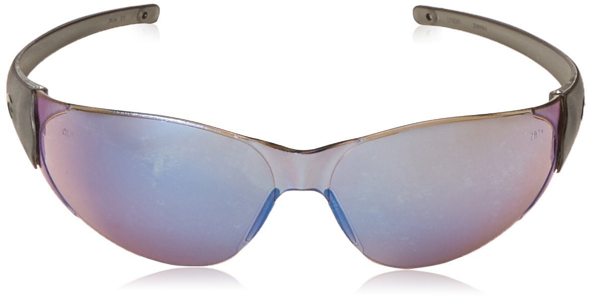 MCR Safety CK118 Checkmate Polycarbonate Rainbow Mirror Lens Safety Glasses with Non-Slip Bayonet Temple Sleeve