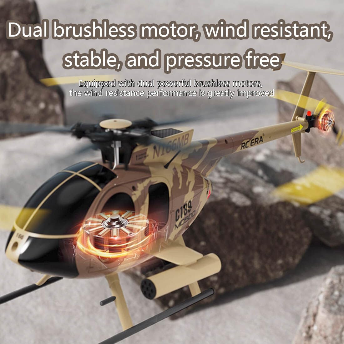 Newcomer MD500 C189 RC Helicopter, Aircraft Model 1/28 2.4G 4CH Single-Rotor Helicopter Model, Remote Helicopter Toys for Boys and Girls (RTF Version/Red and White)