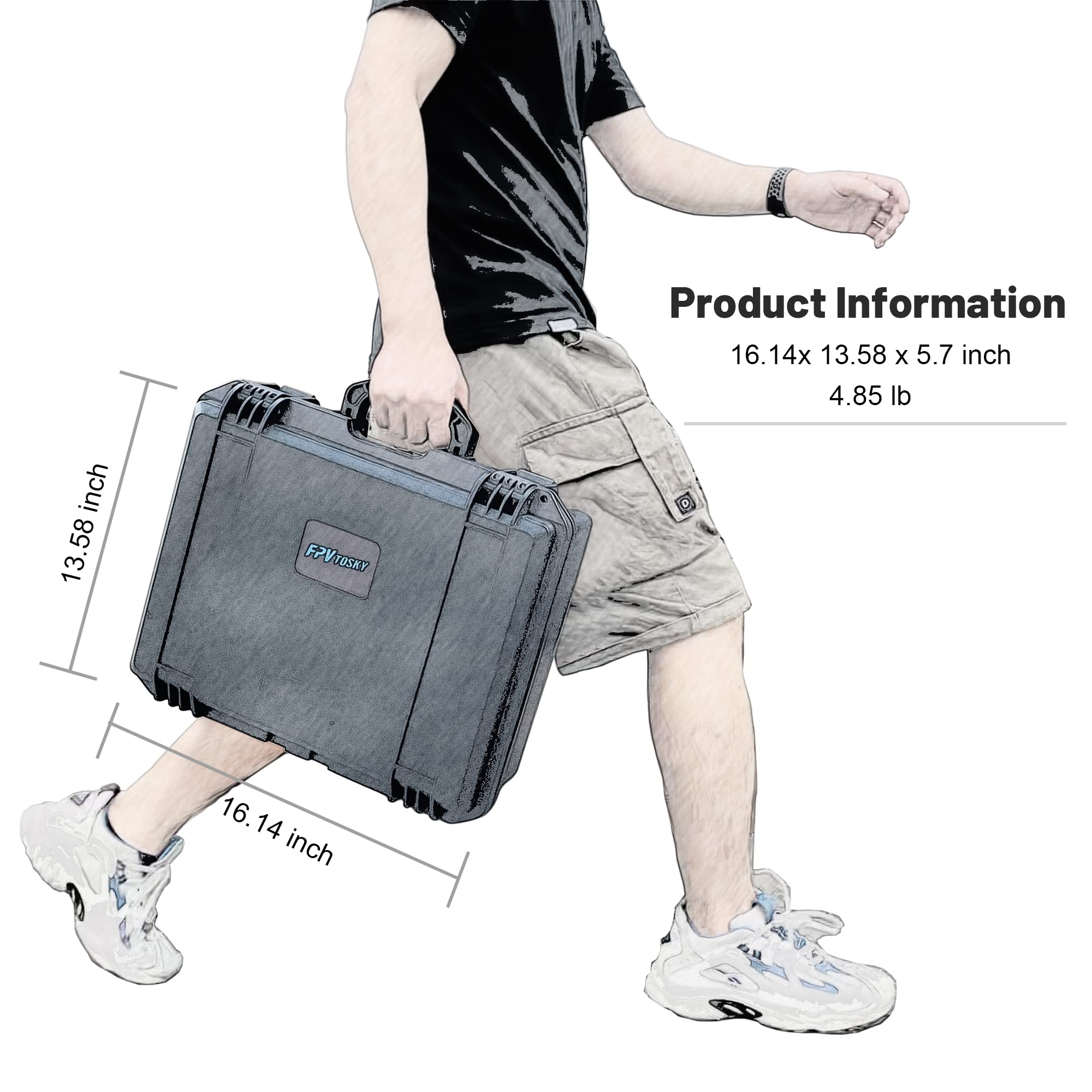 Waterproof Hard Case for DJI Mini 3 Pro, Double Layer Carrying Case for DJI Mini 3 Pro, DJI Mini 3 Large Capacity Case, Professional DJI Mini 3 Pro Accessories