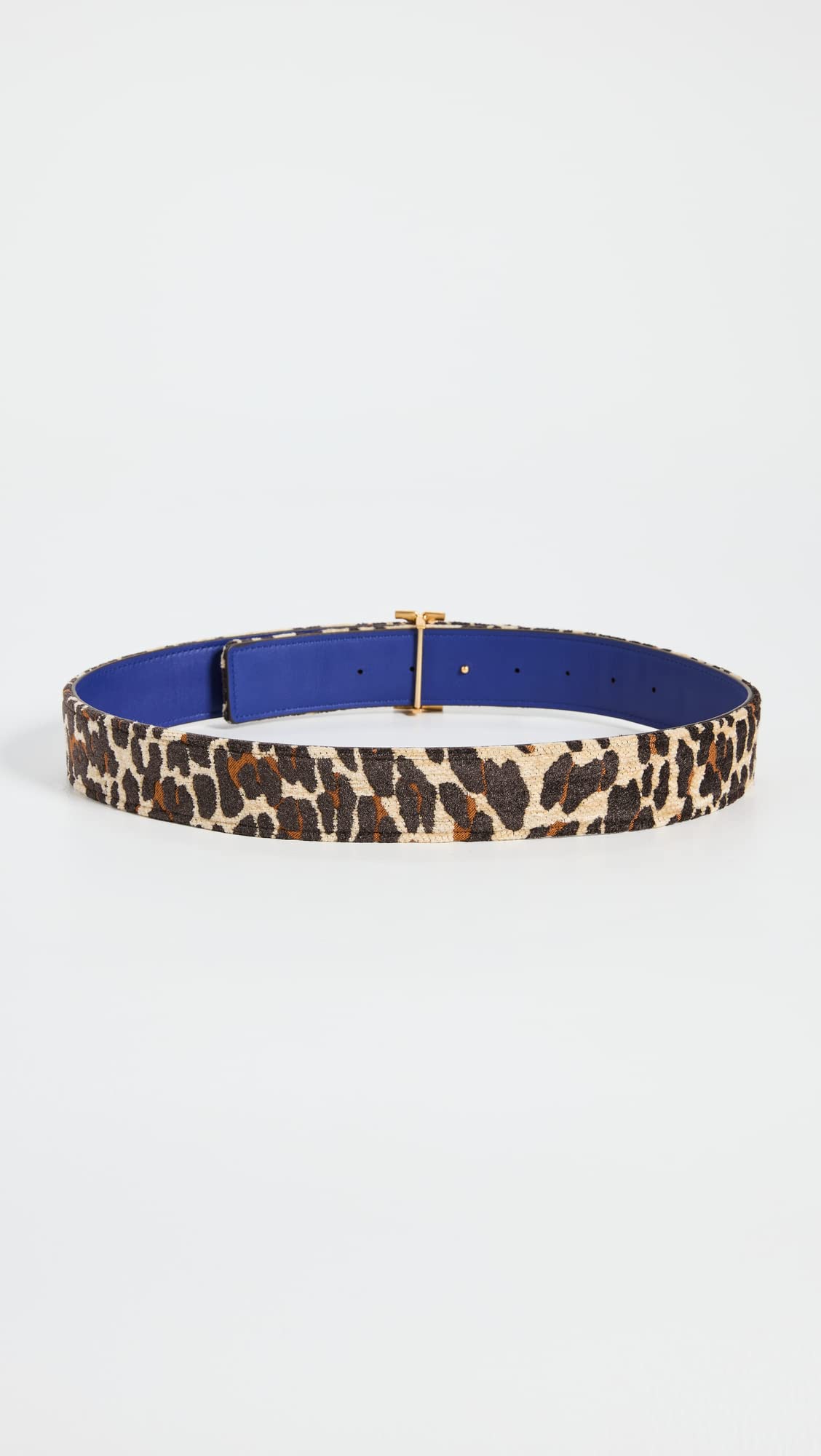 Tory Burch Women's Eleanor Leopard Belt, Reva Leopard, Print, Brown, M